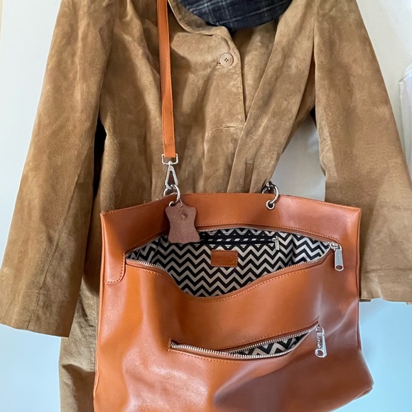 Colab | Bags | Tabacco Brown Unique Colab Crossbody Leather Totepurselg ...